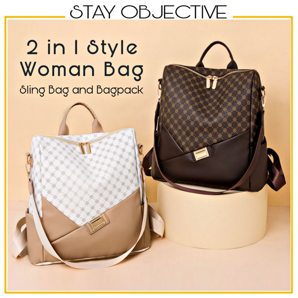 Premium Leather Woman Backpack Wanita Beg Galas Perempuan Bag Belakang ...
