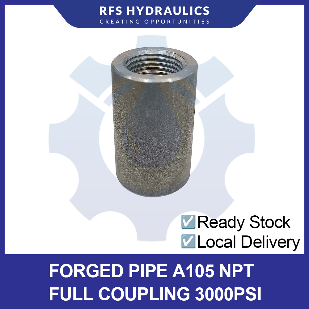 RFS Carbon Steel A105, 1/8" to 2" NPT Female Full Coupling, 3000 PSI ...