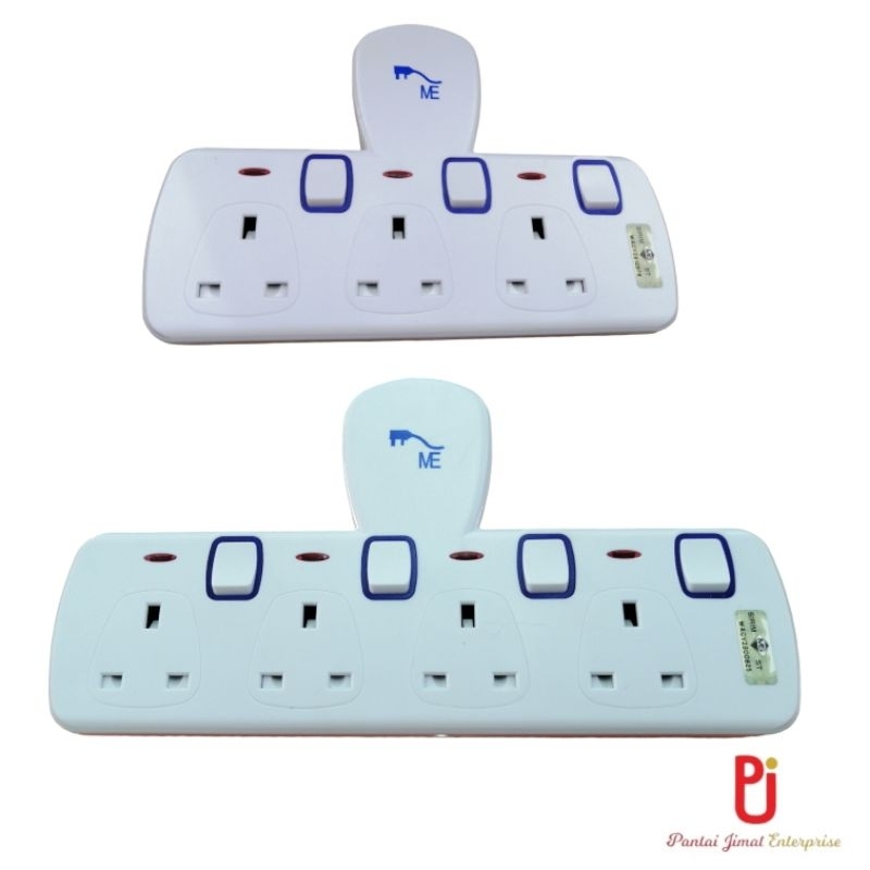 3 Way 4 Way Plug Adaptor/Adaport/Multiple Wall Socket Power/Penyambung ...