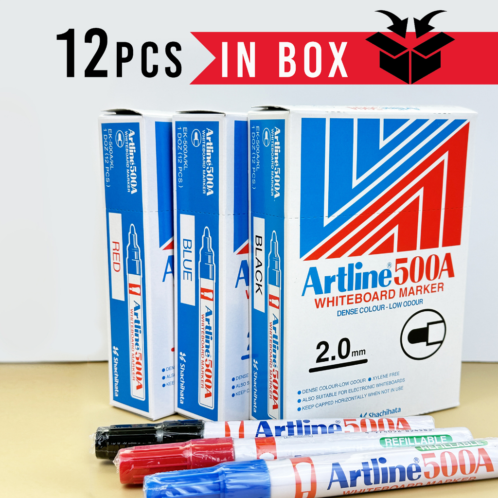 Artline 500A Whiteboard Marker Pen (12pcs in box) | Shopee Malaysia