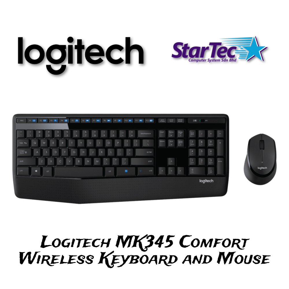 Logitech Mk345 Comfort Wireless Keyboard And Mouse Combo With Palm Rest Shopee Malaysia