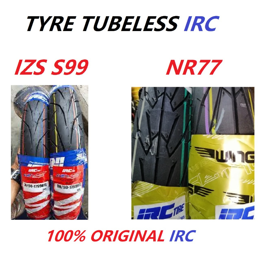 IRC TIRE WINGS GOLD SERIES TIRE NR77 S99 IZ-S TAYAR TYRE TUBELESS (70 ...