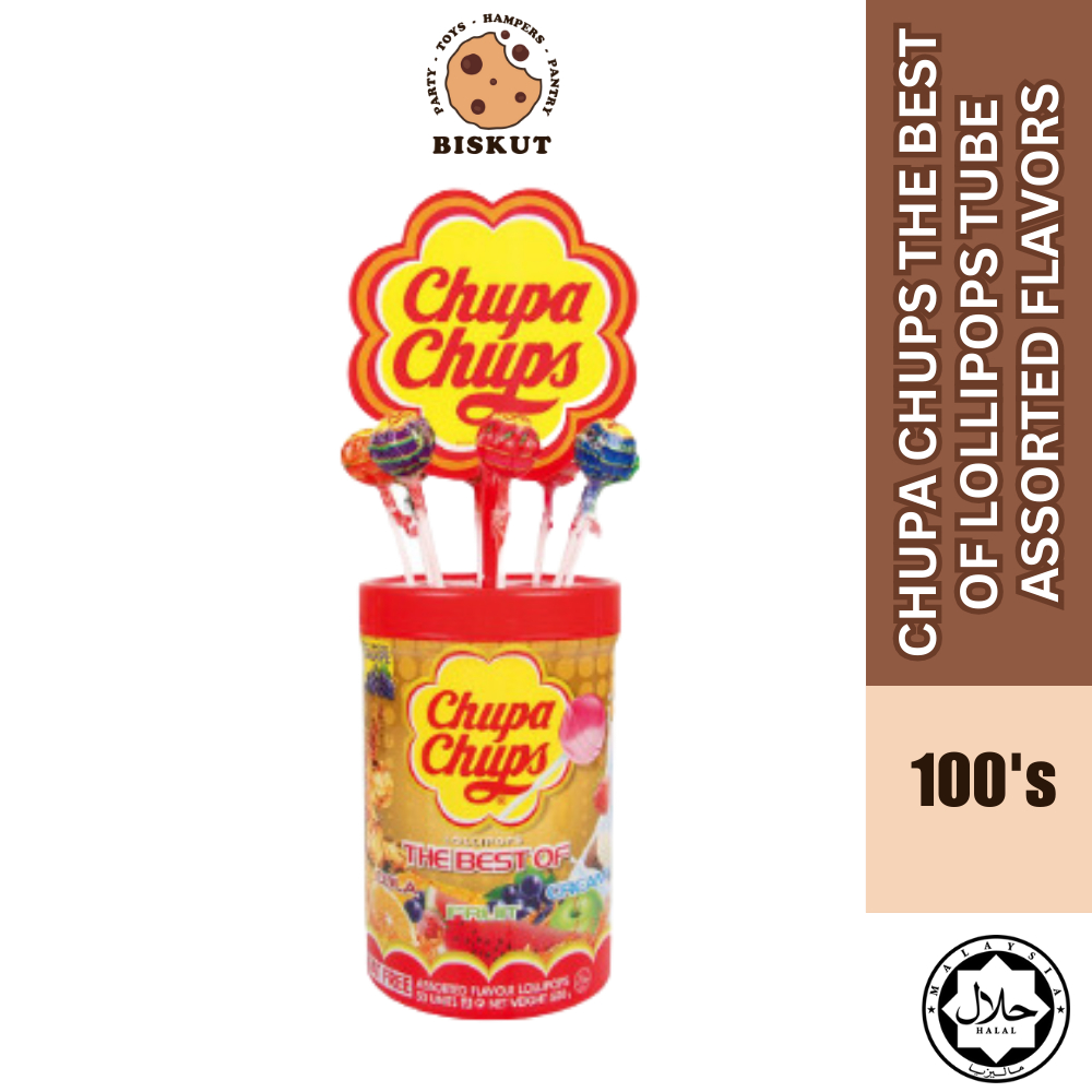 [Chupa Chups] The Best Of Lollipops Tube (100's) - Assorted Flavors | Shopee Malaysia