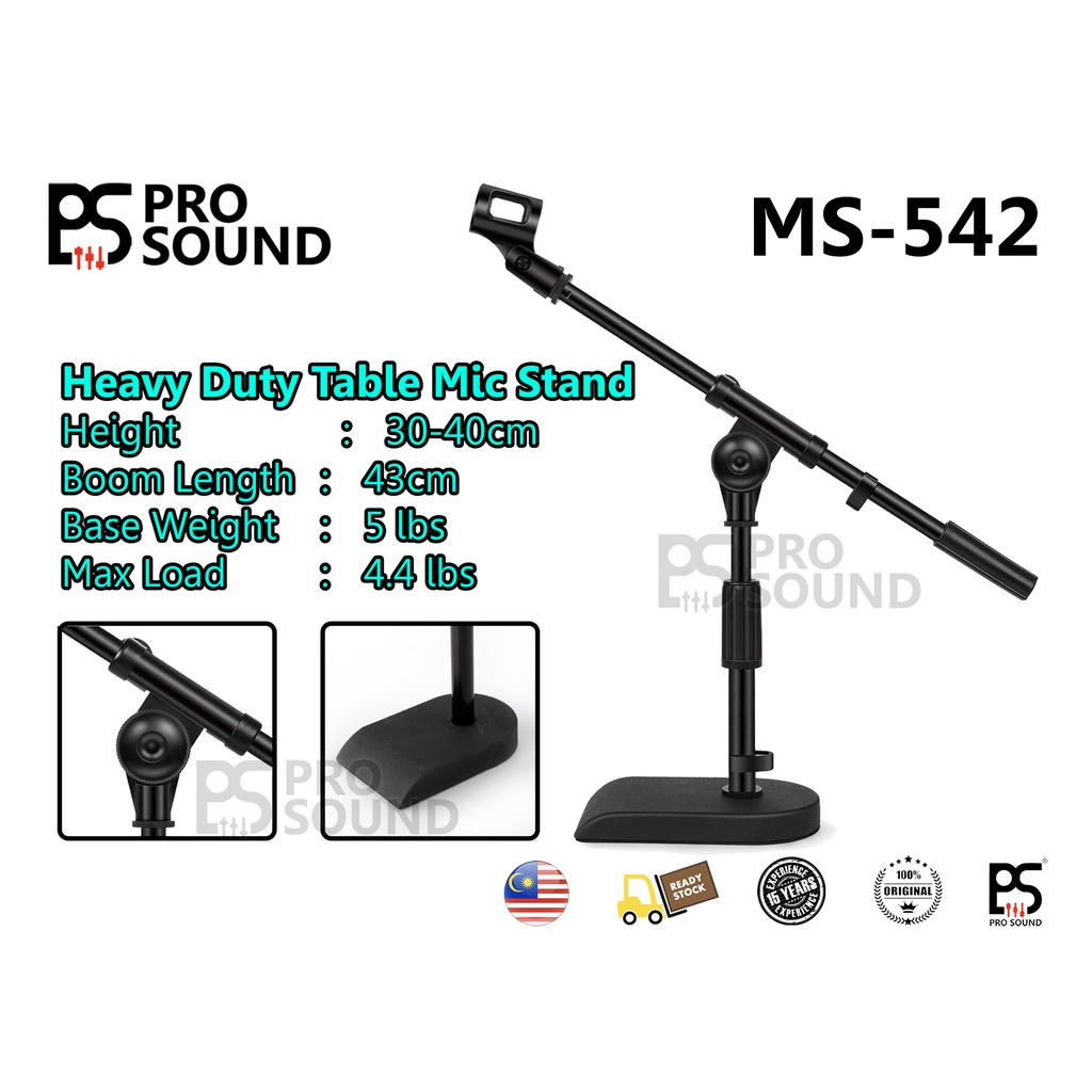 PS PRO SOUND MT542 (MS-542) HEAVY DUTY TABLE MICROPHONE STAND TABLE ...