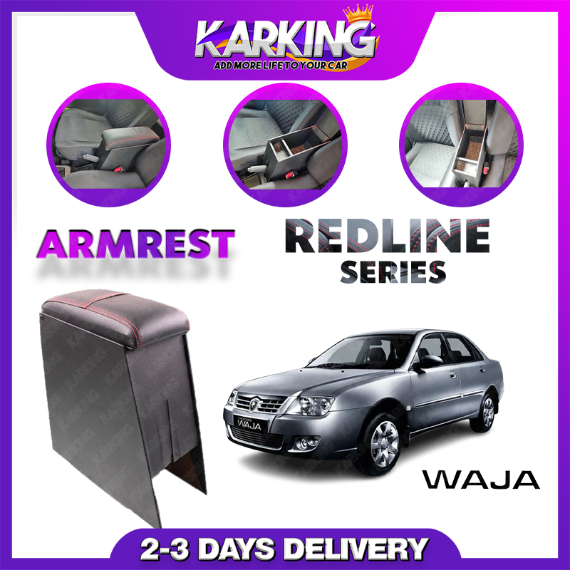 PVC Red Line Arm Rest Armrest Console Box Proton Waja - Black | Shopee ...