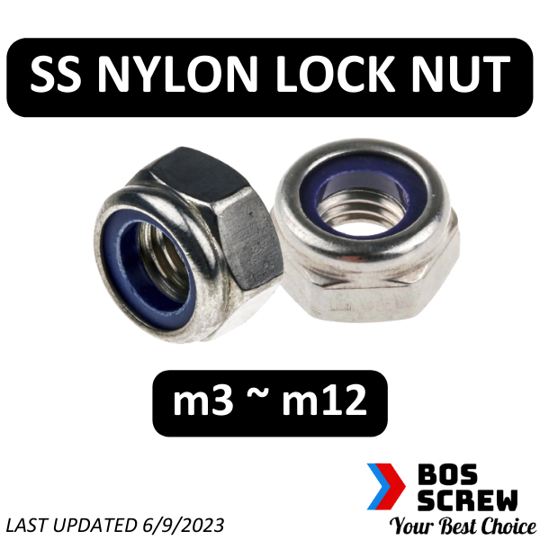 SS Nylon Lock Nut m3 ~ m12 (DIN985) (Stainless Steel Locking Nut), 304 Rubber Nut, Skru Lock ...