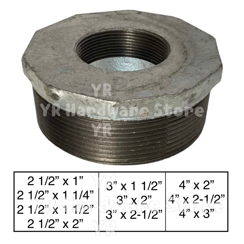 Gi Bush Reducing 2 1/2” & 3” & 4” Galvanized Reducer Male Female 2 1/2 ...