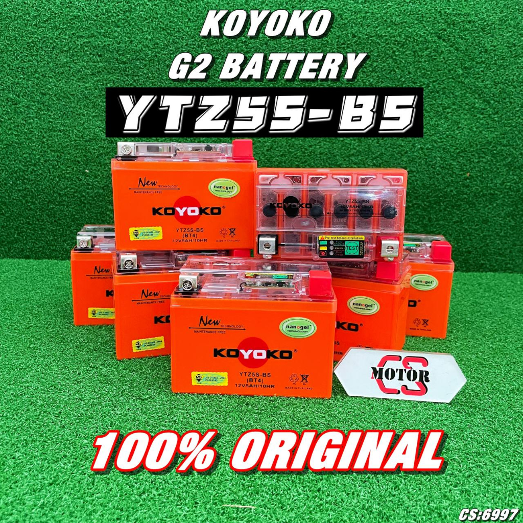 KOYOKO BATTERY YTZ5S NANO GEL HONDA EX5 DREAM YAMAHA Y15 Y16 LC135 ...