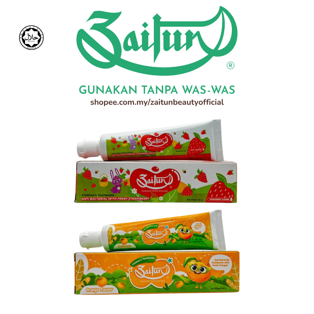 Zaitun Kids/Kanak-kanak Ubat Gigi Toothpaste Orange/Strawberry 40gm ...