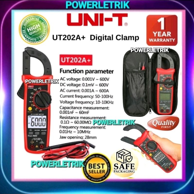 READY STOCK 💕 1YEAR WARRANTY💕 UNI-T UT202A+ 600A 600V AC DC DIGITAL ...
