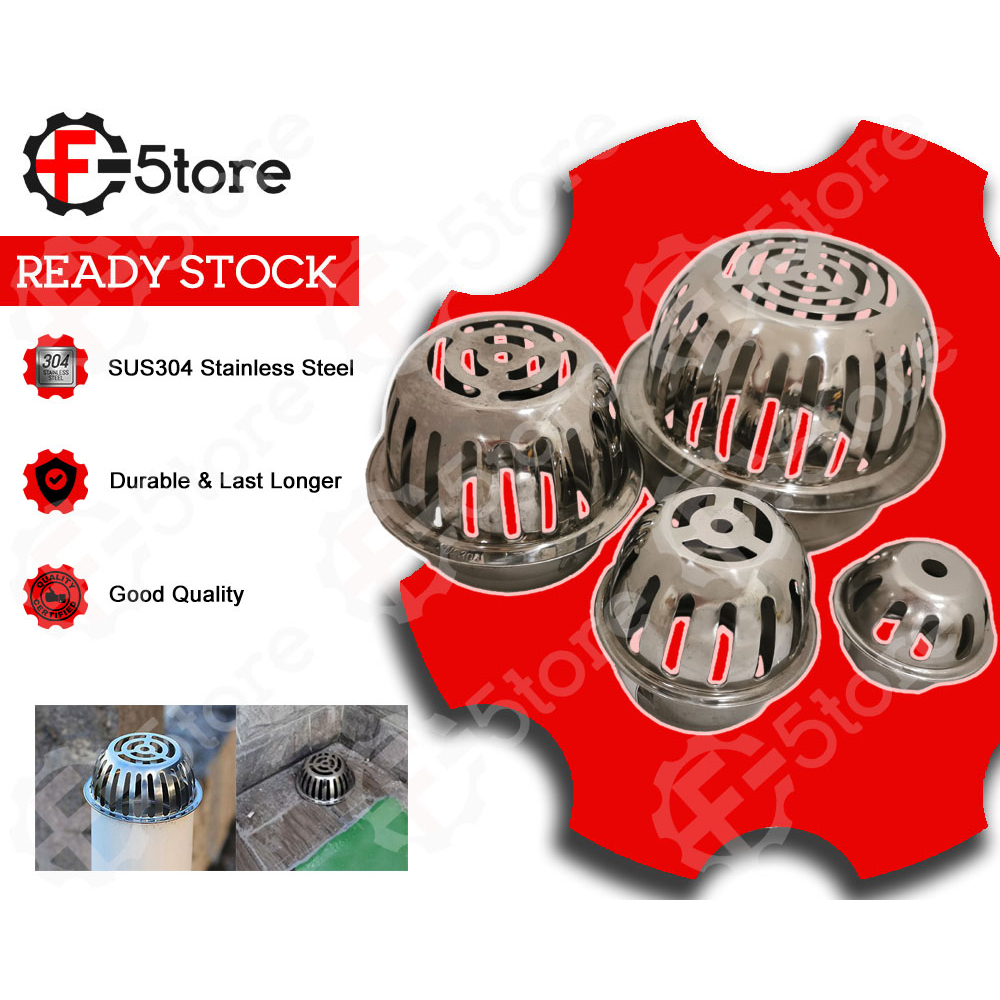 SUS304 Stainless Steel Outdoor / Floor Grating Strainer Balcony / Rooftops Drainage Cap Plumbing ...