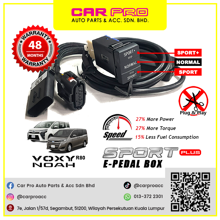 Toyota Voxy & Noah R80 EASYCAR E-Pedal Sport Plus Box Accelerator Pedal Car Electronic Throttle ...