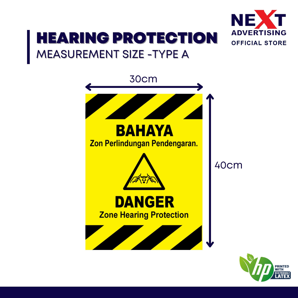 Hearing Protection Zone Safety Signage | Zon Perlindungan Pendengaran ...