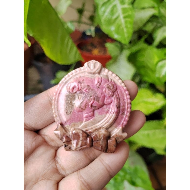 Crystal carving rhodonite lady pendant | Shopee Malaysia