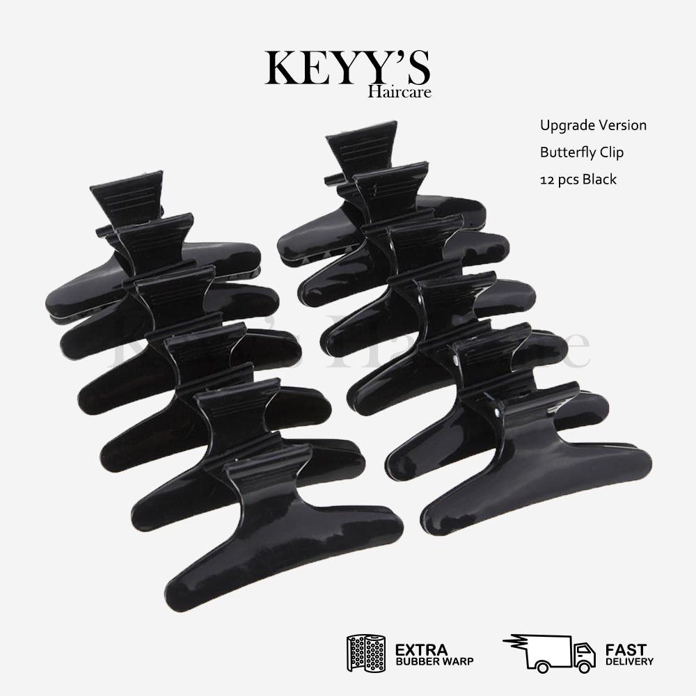 Black Salon Butterfly Hairdressing Clips Hairdressers Hair Section Clip ...