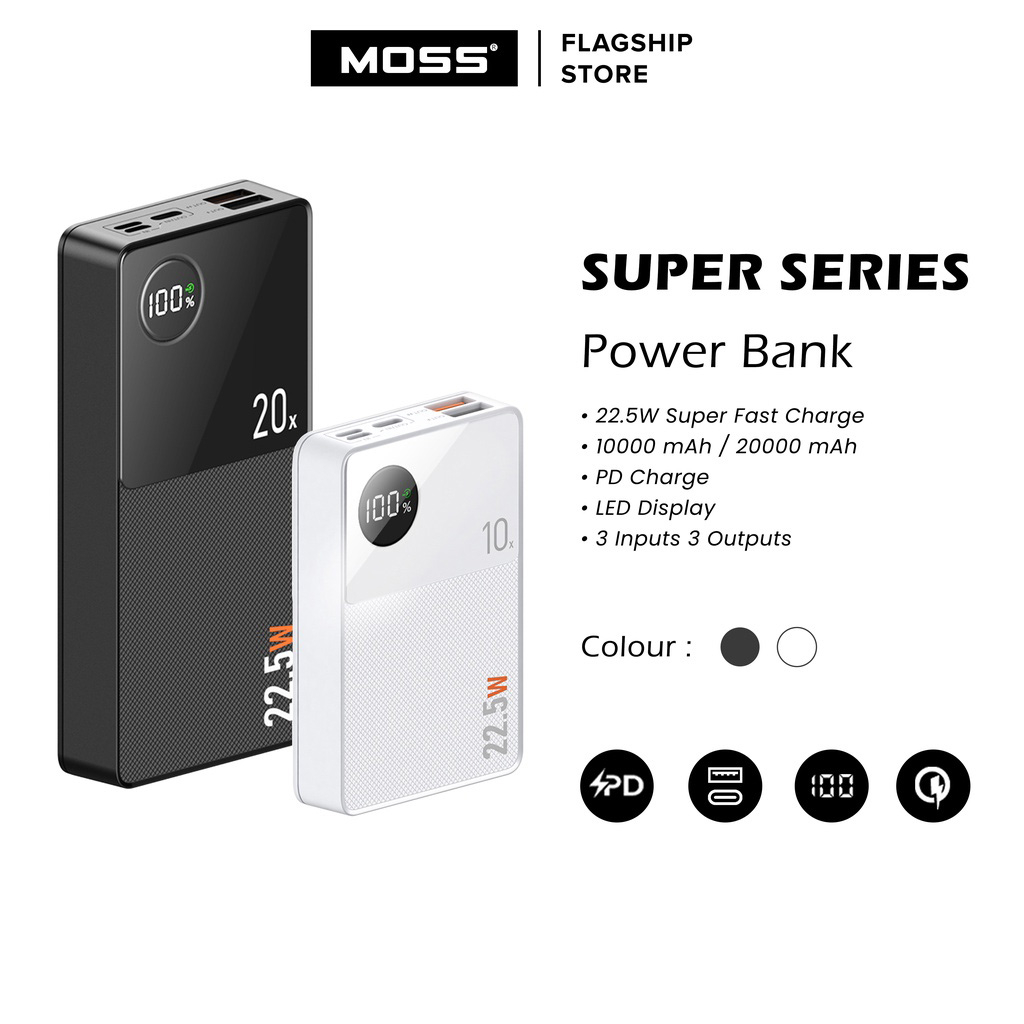 MOSS 22.5W Multi-Input Output PD QC 3.0 Fast Charge Super Power Bank ...