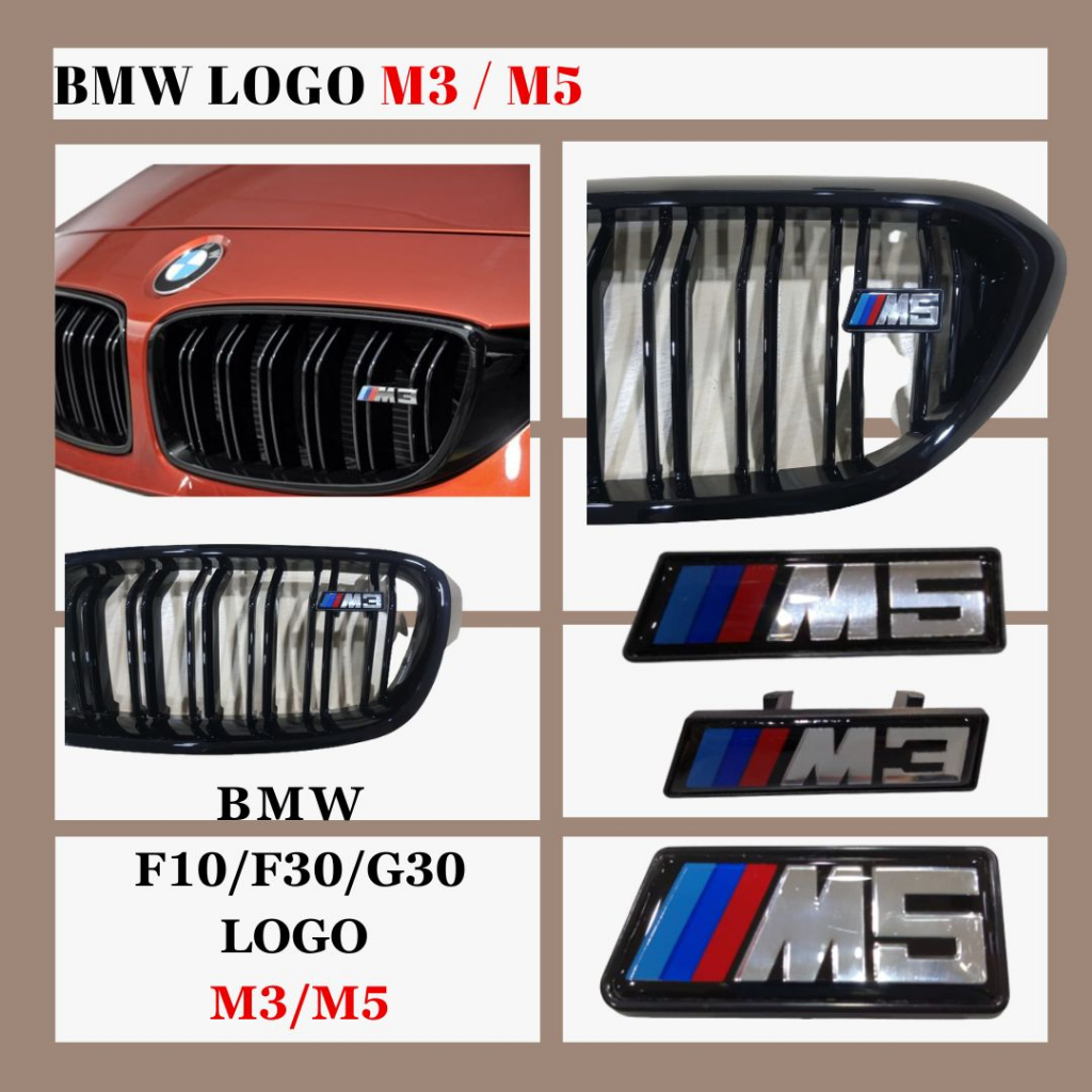 BMW Emblem Logo - ( M3 / M5 ) Style ( F30 F10 G30 ), CAR FRAME | Shopee ...