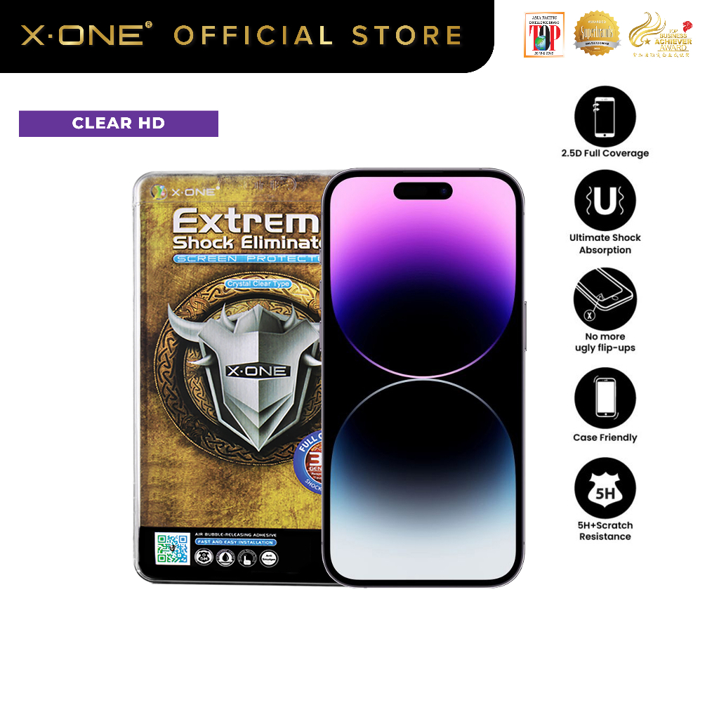 X-One Full Coverage Extreme Shock Eliminator Screen Protector ( Clear ...
