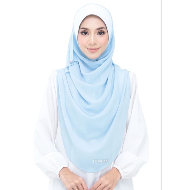 FiDAFiSS Tudung Sarung Calista double layer chiffon curved cutting ...