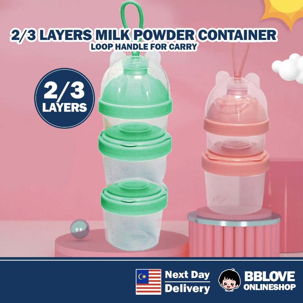 Portable Baby 2 / 3 Layer Milk Powder Dispenser Container Breast Milk ...