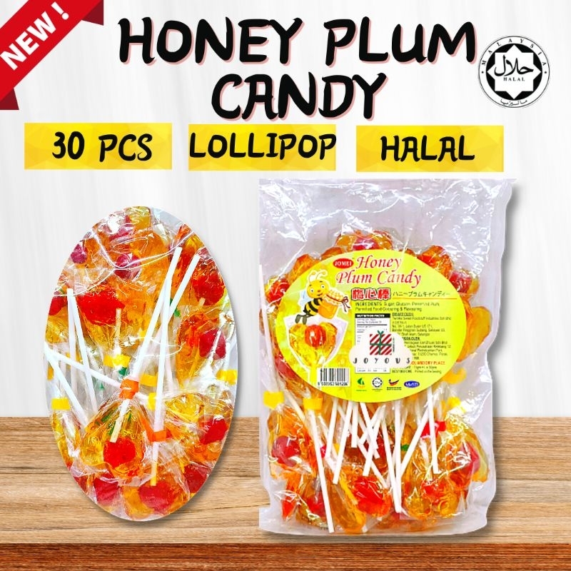 30pcs Love Shape Red Plum Lollipop / Honey Plum Candy Gula Madu ...