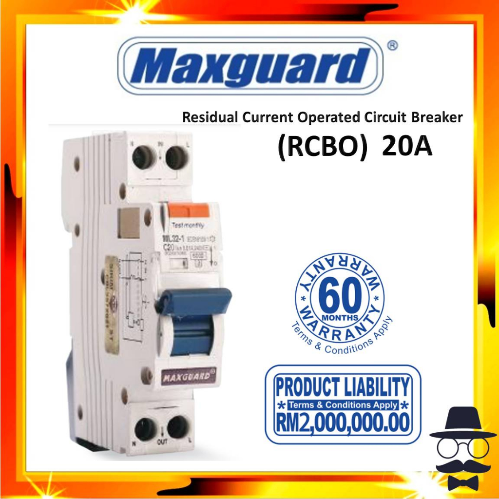 MAXGUARD RCBO 20A Residual Current Circuit Breakers | Shopee Malaysia