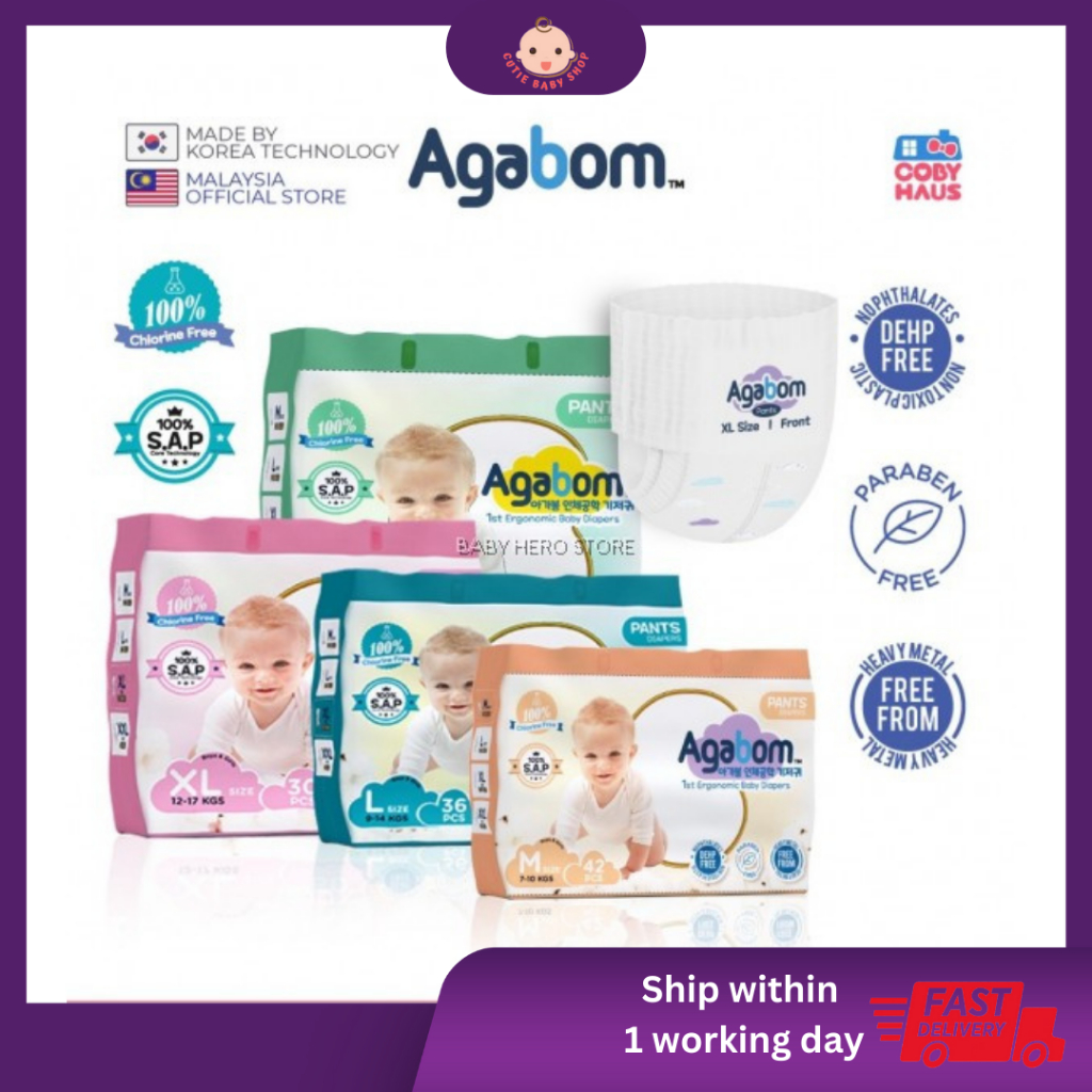 AGABOM CD 100% SAP Ultra-Thin Baby Diaper Tape Pant Pants S/M/L/XL/XXL ...