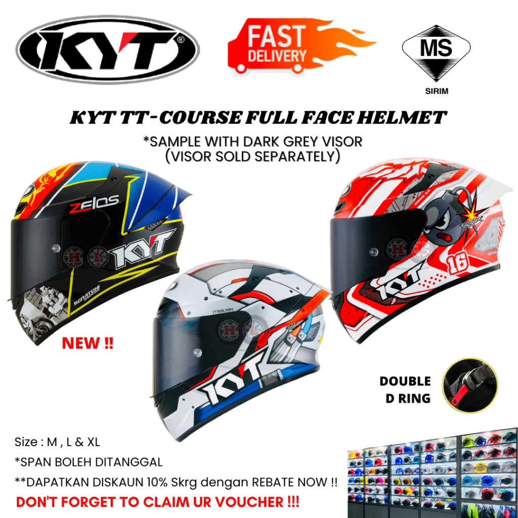 KYT TT COURSE SERIES HELMET FULL FACE ( XAVIER SIMEON / SUPER MARIO ...