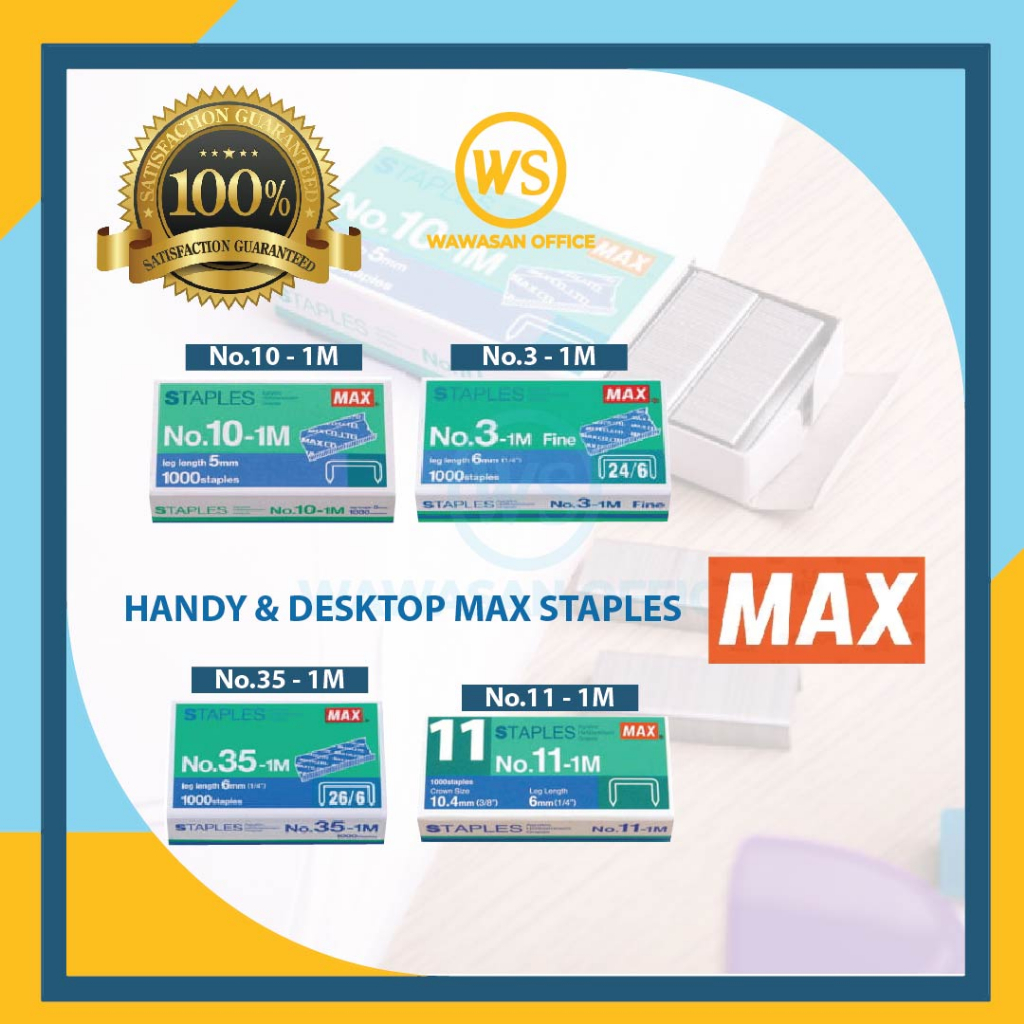 Max Staples / Stapler Bullet / Ubat Stapler / Dawai Kokot (No.10-1M ...