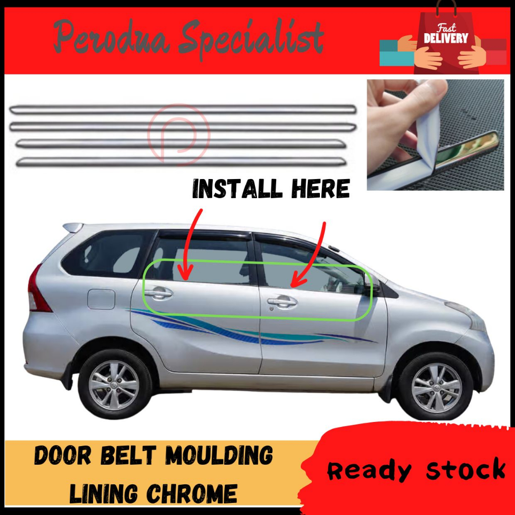 Toyota Avanza 2012-2018 Window Trim Chrome Lining/Door Belt Moulding ...