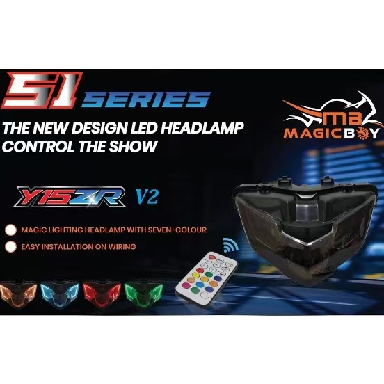 MAGIC BOY S1 LED HEAD LAMP LIGHT REMOTE CONTROL Y15 YSUKU Y15ZR V2 LED ...
