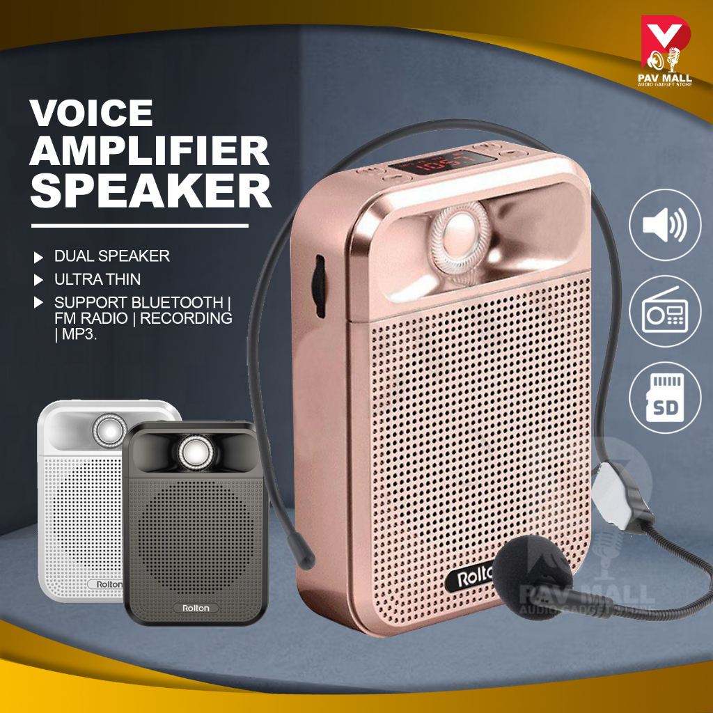 ROLTON K700 Voice Amplifier Microphone Wireless Megaphone Mic Audio ...