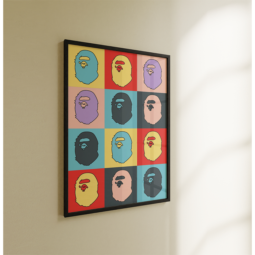 BAPE POP ART WALL DECOR STREETWEAR POSTER CANVAS FRAME POSTER | Shopee ...