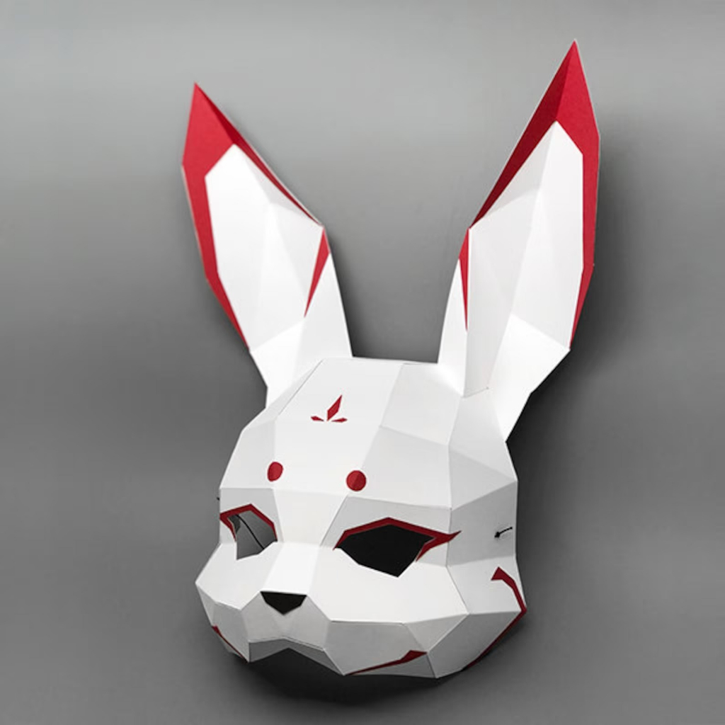 MOON RABBIT JAPANESE MASK PARTY MASKS PAPERCRAFT 3D | Shopee Malaysia