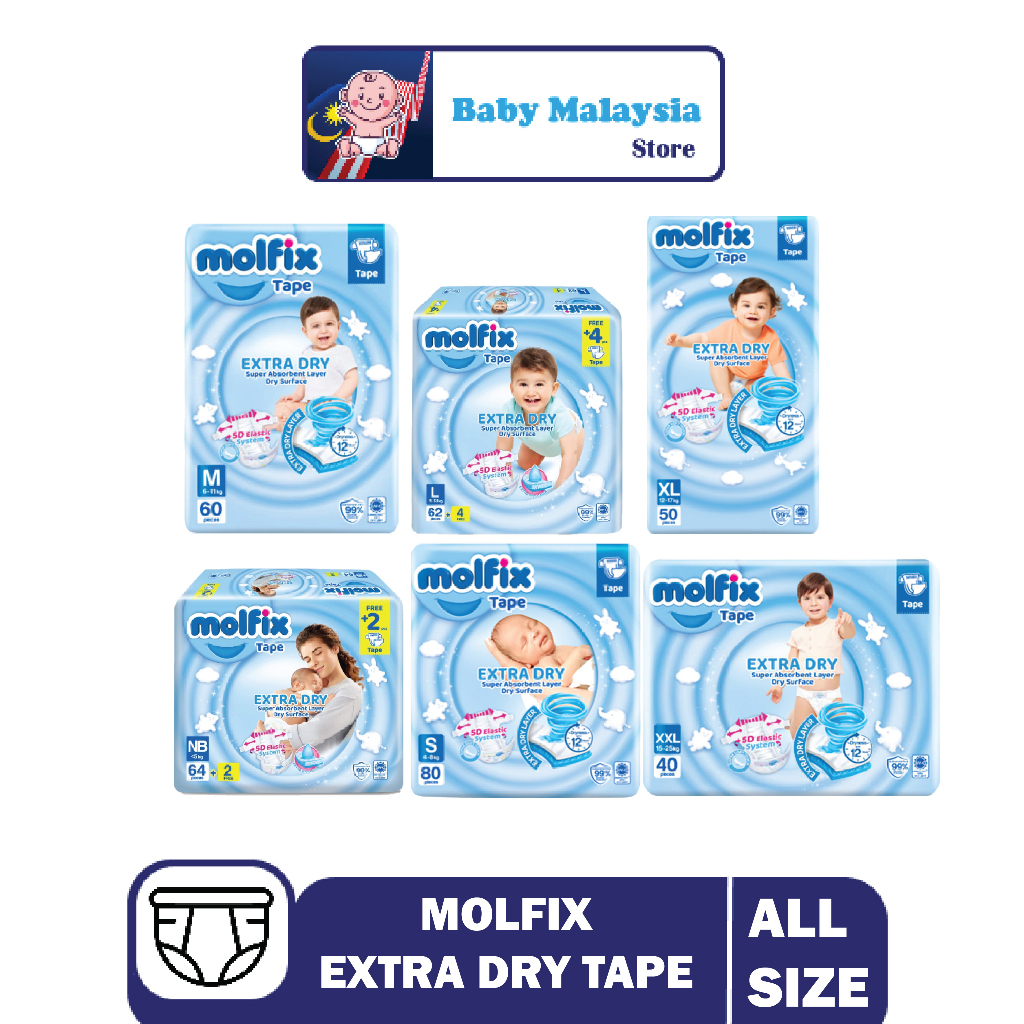 Molfix Extra Dry Tape - ALL SIZE | Shopee Malaysia