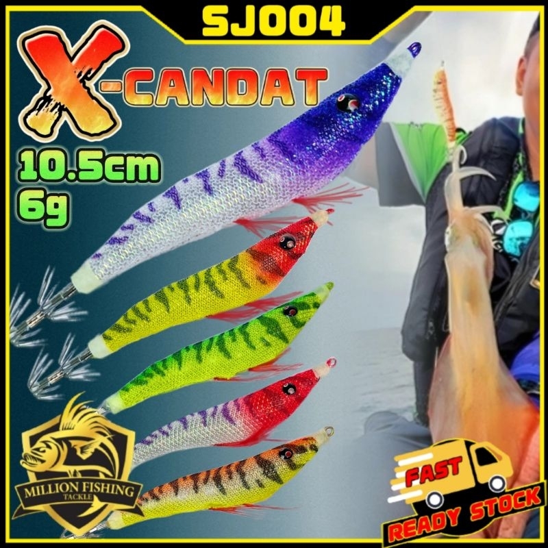 【SJ004 X-Candat】1pcs 10.5cm/6g Candat Sotong Luminous Squid Jig Umpan ...