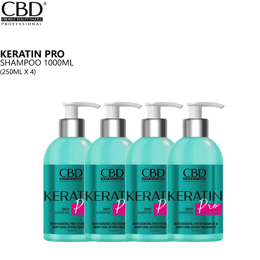CBD Professional Keratin Pro Daily Shampoo (250ml x 4/1000ml) | Shopee ...