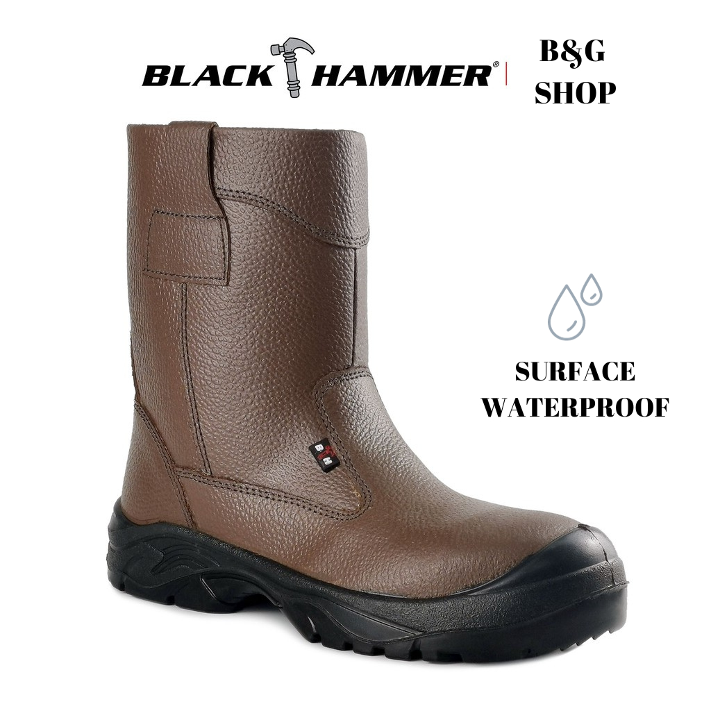 (Size5~13)Black Hammer Men High Cut Slip On Safety Shoes BH2019-004 ...