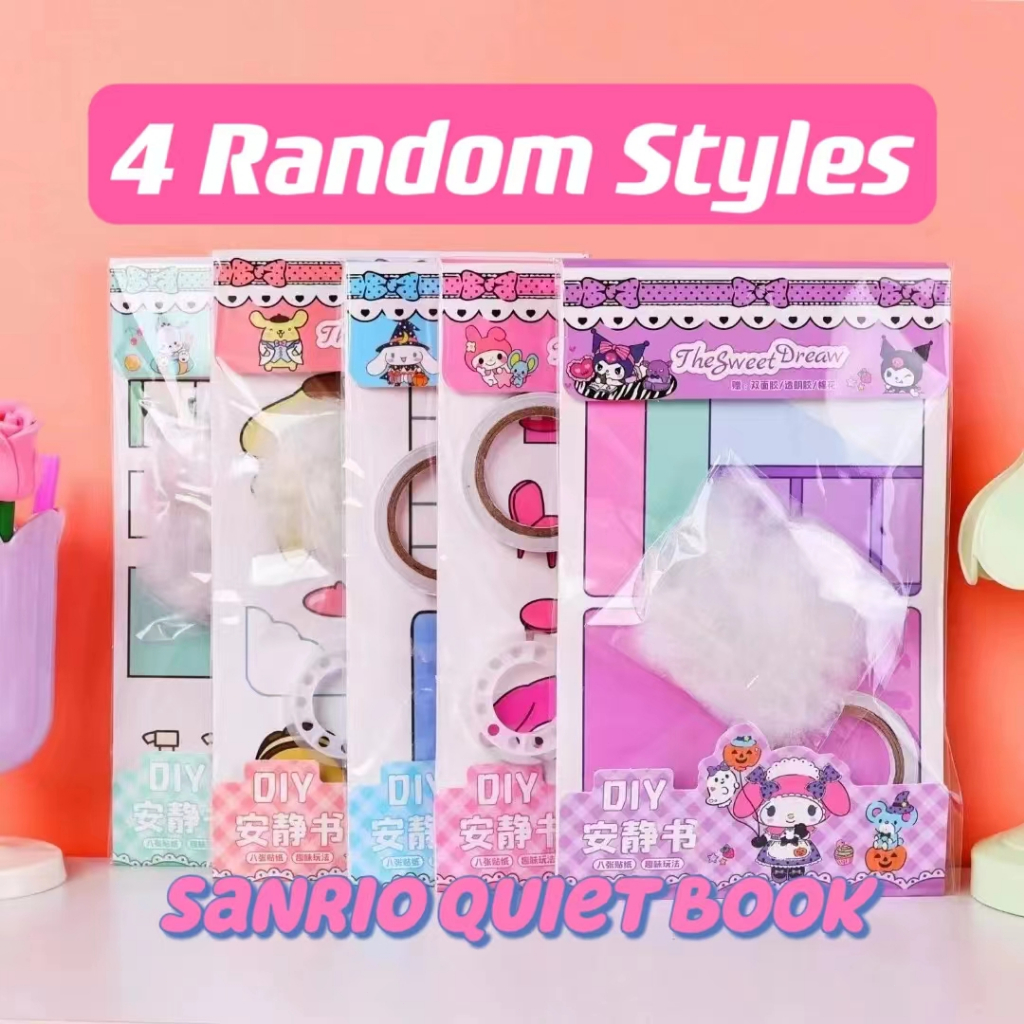 4pcs/Set Kuromi Melody Quiet Book Sanrio Toy Book Girl Dress Up Doudou ...
