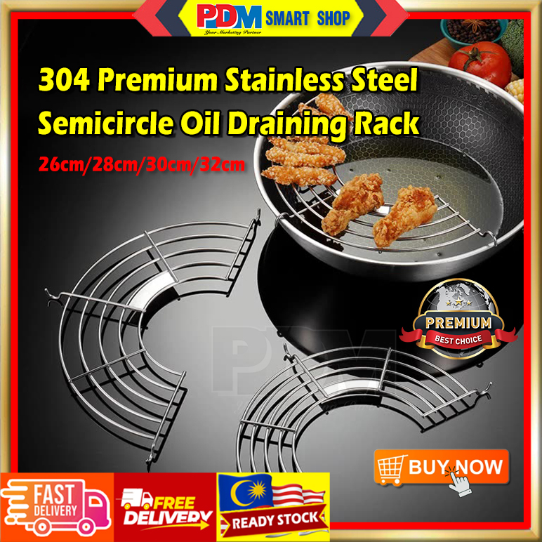 PDM 304 Stainless Steel Semisphere Tempura Rack Semicircle Oil Draining ...