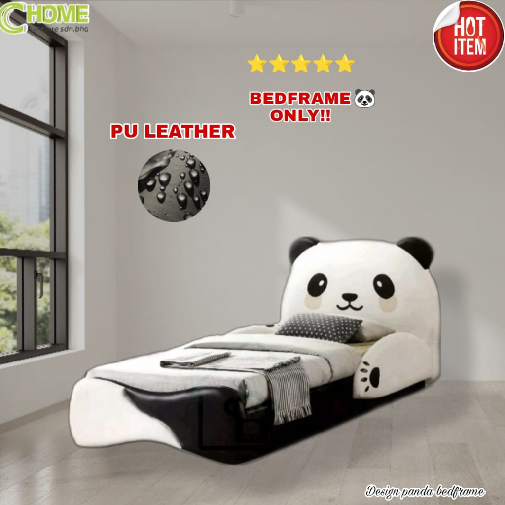 C HOME :- PANDA BEDFRAME DESIGN/CUTE PANDA/SINGLE BED/CARTOON BED ...
