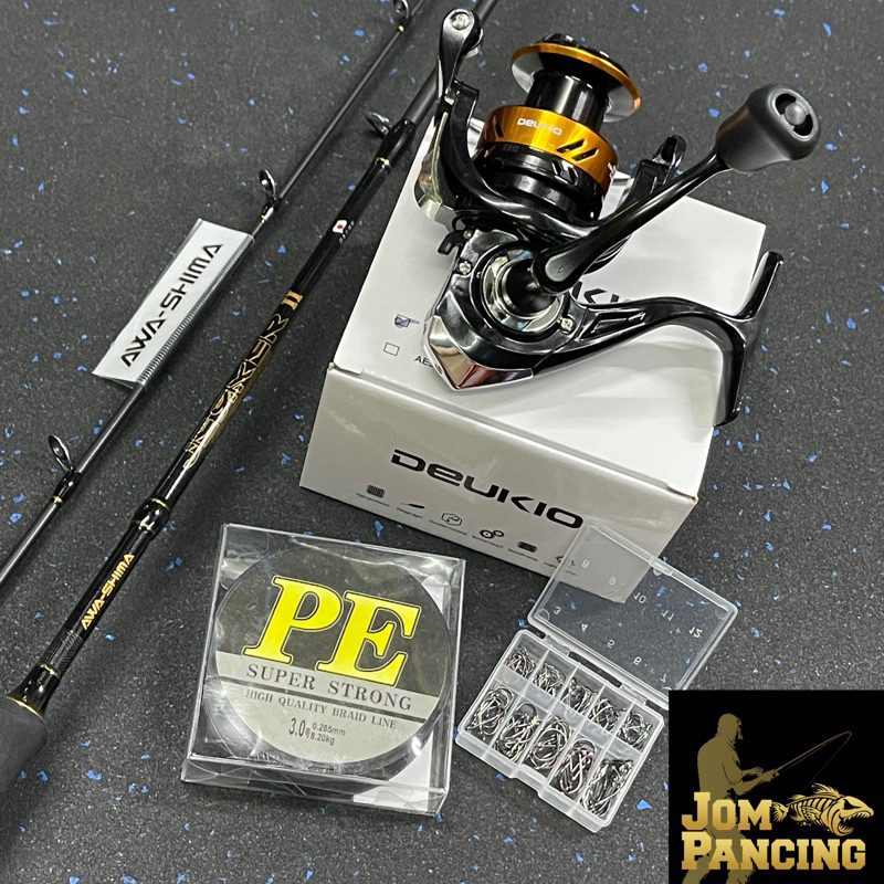 【Jom Pancing】AWA-SHIMA SPINNING FISHING COMBO SET,SET MANCING | Shopee ...