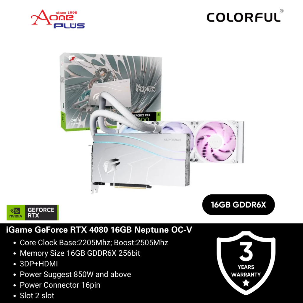(AONE PLUS SS2) Colorful iGame GeForce RTX 4080 16GB Neptune OC-V ...