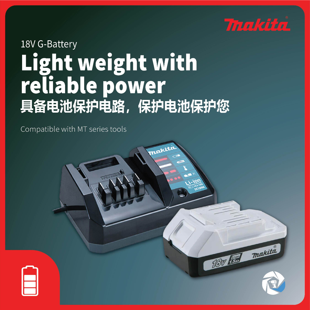 MAKITA BL1815G LI-ION BATTERY PACK 18V 1.5AH ( 198186-3 ) G-SERIES ...