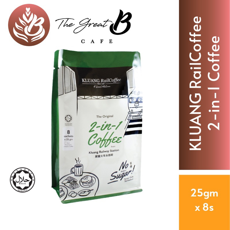 Original Kluang Rail Coffee - 2 in 1 (No Sugar) 8s x 25gm | Shopee Malaysia
