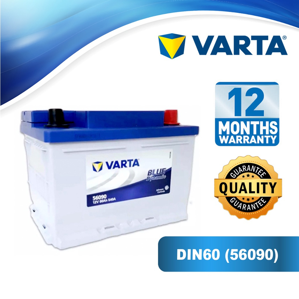VARTA DIN60 (56090) Blue Dynamic Car Auto Battery for Volkswagen Polo ...