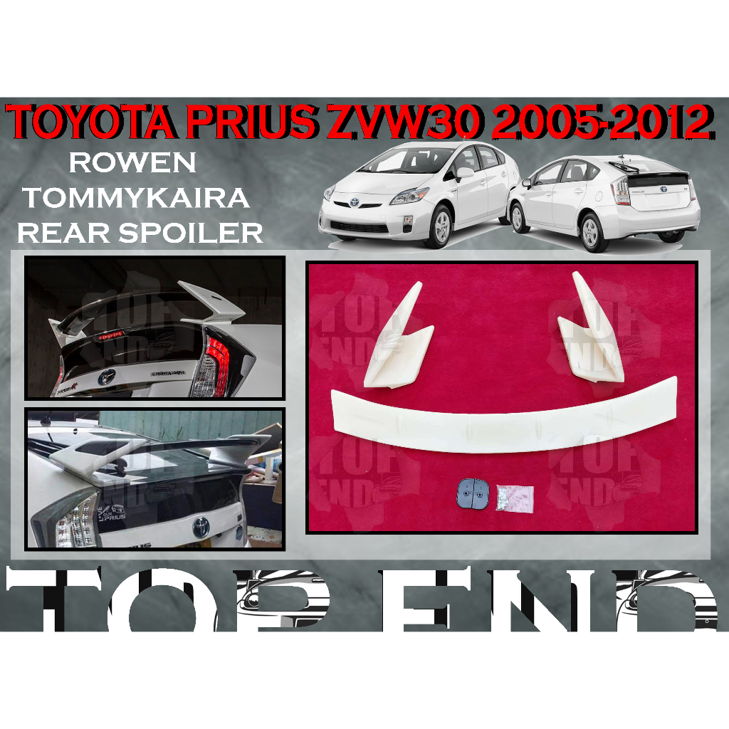 TOYOYA PRIUS ZVW30 2005-2012 ROWEN TOMMYKAIRA REAR SPOILER MATERIAL ABS ...