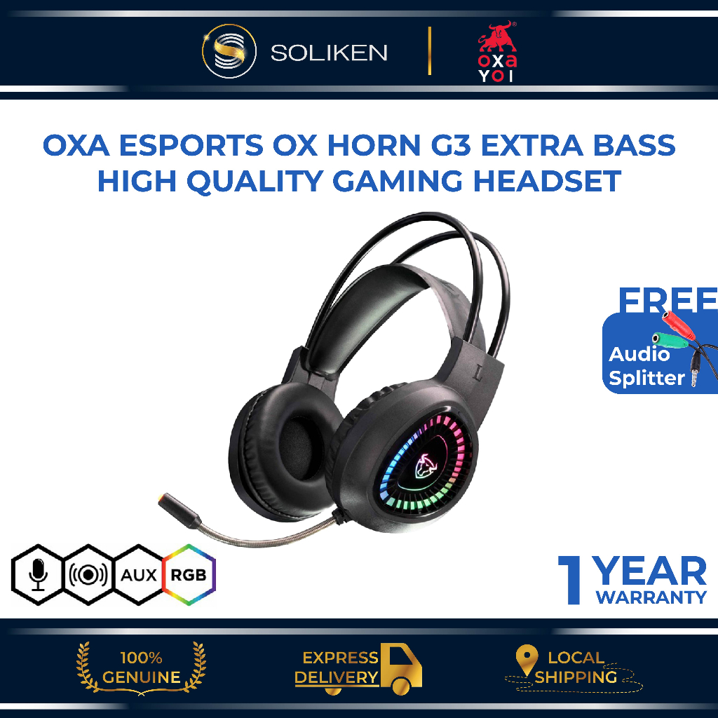 OXAYOI OXA ESPORTS OX HORN G3 Extra Bass High Quality RGB Light Gaming ...