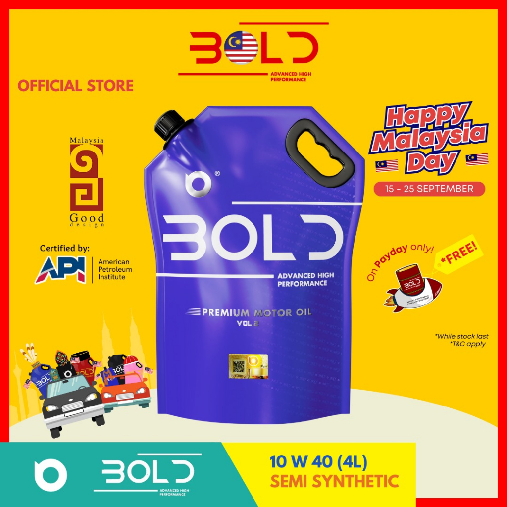 Bold 10w40 4L/3L Semi Synthetic SP Engine Oil Car Lubricant 10w-40 ...