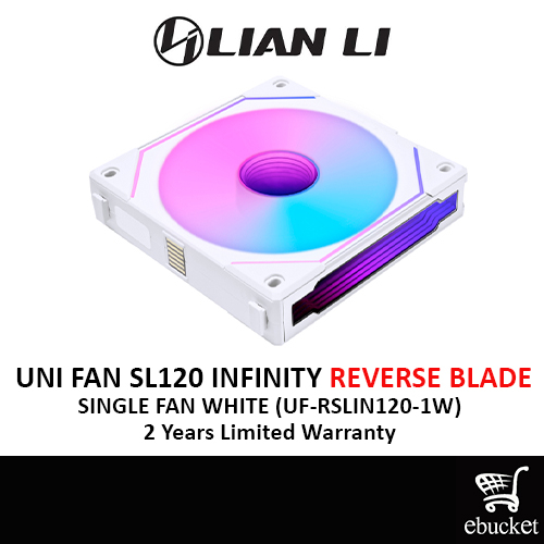 LIAN LI UNI FAN SL120 120mm INFINITY REVERSE BLADE SINGLE PACK CASING ...